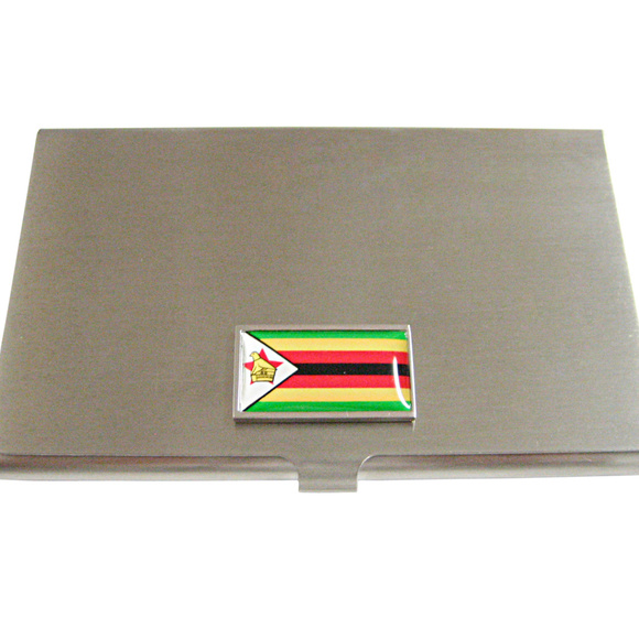 Kiola Designs | Accessories | Thin Bordered Zimbabwe Flag Business Card ...